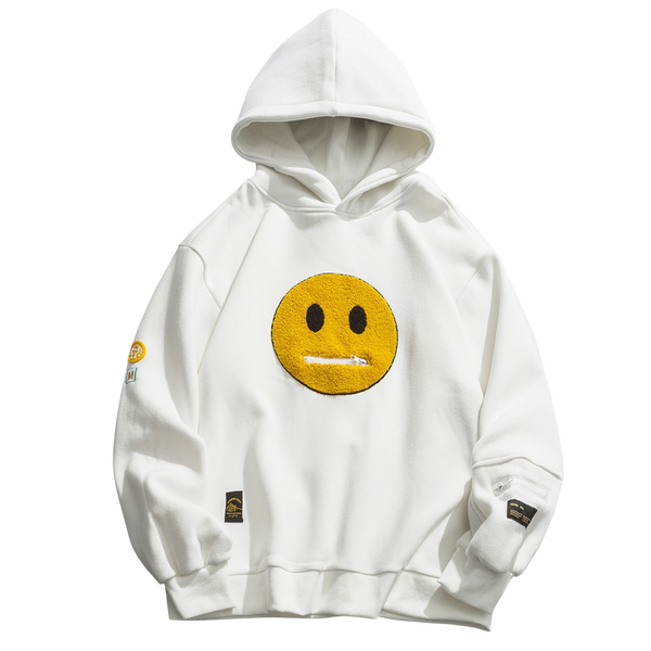 CLOUT COLLECTION ™ | Neutral Face Patched Cotton Hoodie