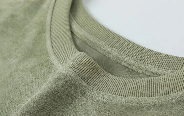 CLOUT COLLECTION ™️ | Suede-Finish T-Shirt with Pastel Butterfly Motif
