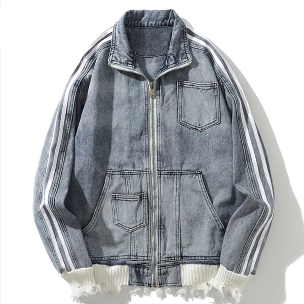 Denim Tracksuit with Slight Distress | Clout Collection – CLOUT COLLECTION