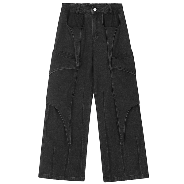 CLOUT COLLECTION ™️ | 'Raven' Layered Black Denim Jeans