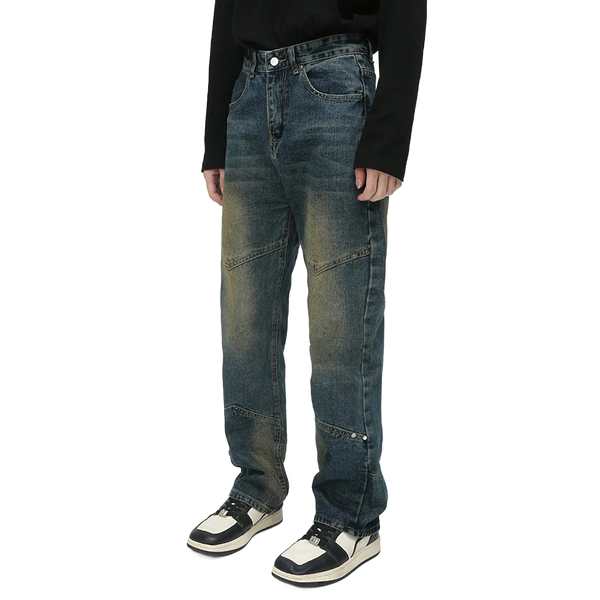 CLOUT COLLECTION ™️ | 'Rhapsody' Patch-Panel Faded Denim Jeans